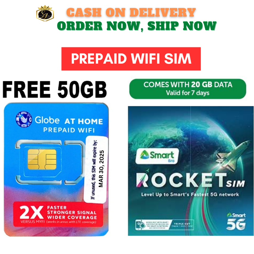 Globe at Home Prepaid Wifi Sim FREE 20GB DATA and Rocket Sim 20GB ...