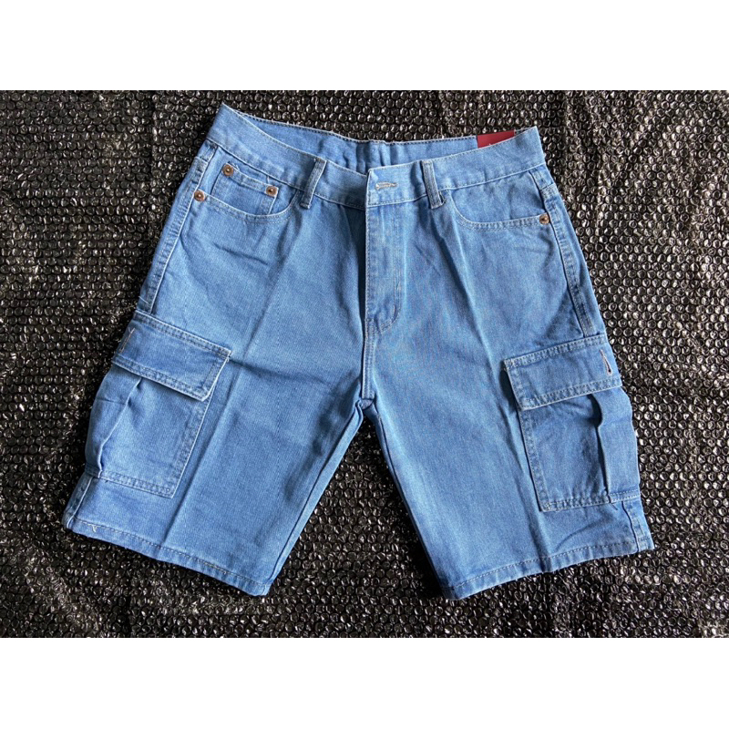 Tokong Maong Cargo Short / Six Pocket Denim Short / Jorts | Shopee ...