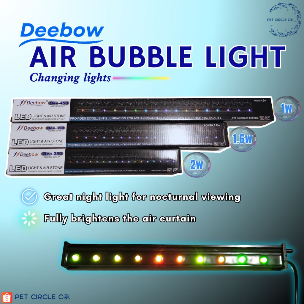 Deebow Aquarium LED Light Air Bubble Oxygenation Color Changing Lights ...