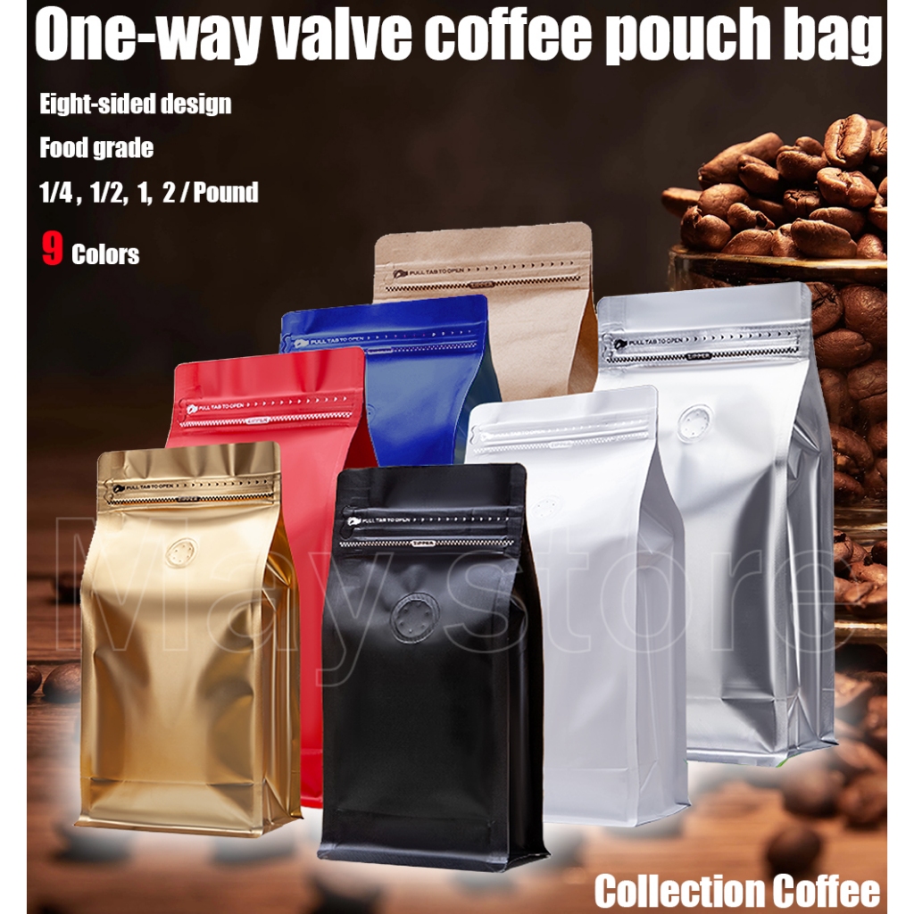 10Pcs Coffee Bean Storage Bag Ziplock Packaging Stand Up Pouch Coffee ...