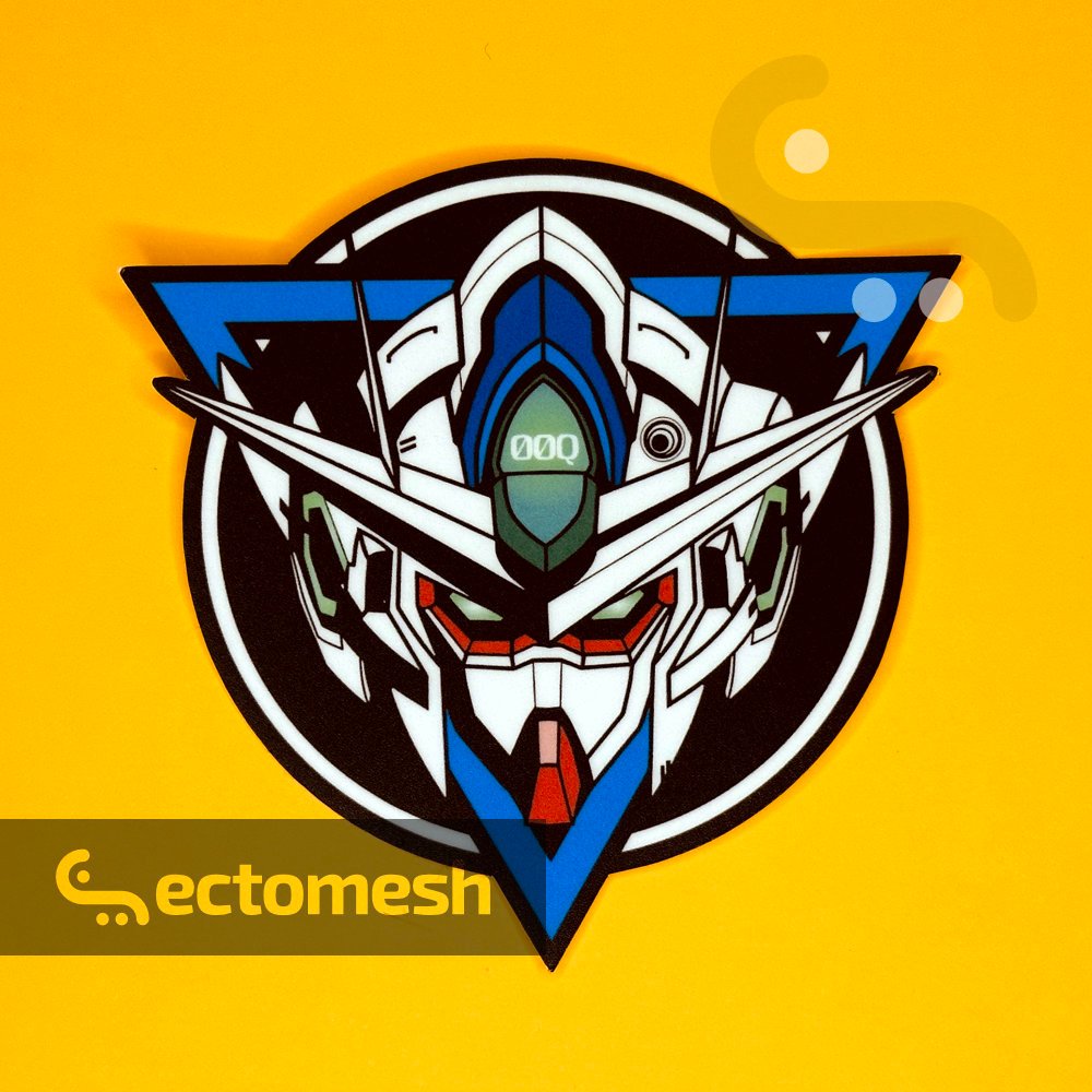 Gundam 00 Qan T - Head Badge Vinyl Waterproof Sticker by Ectomesh ...