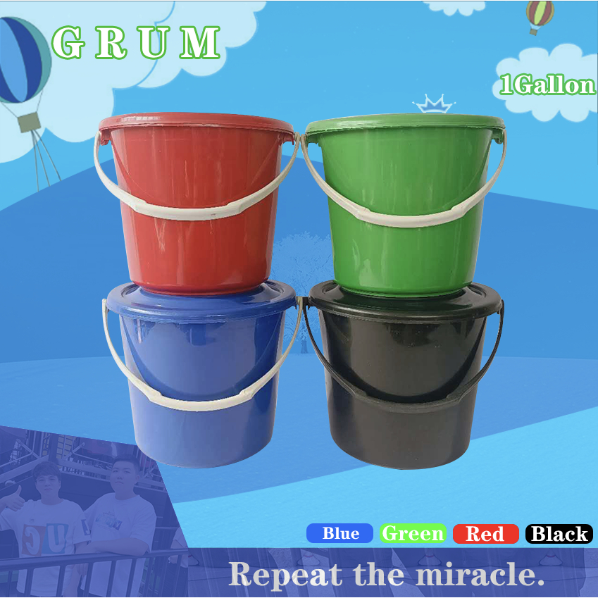 1 GALLON PAIL W/COVER COLOR AND BLACK | Shopee Philippines