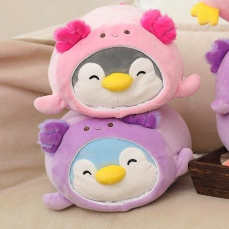 ️ PINK | PURPLE PENGUIN AXOLOTL PLUSH TOY | STUFFED TOYS ️ by Miniso ...