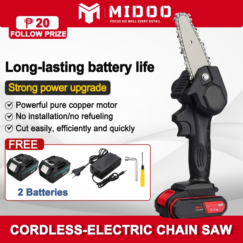 MIDOO Cordless Electric Chainsaw Wireless Saw Mini chainsaw ...