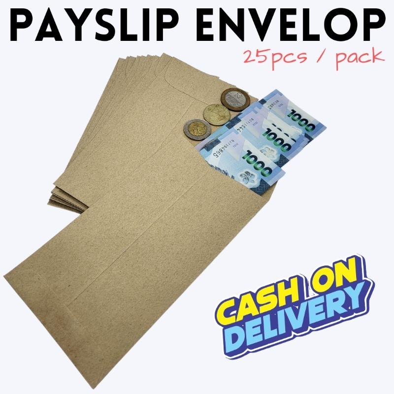 Payslip Envelop 25pcs for your staff EnvelopCoin Money BrownEnvelop ...