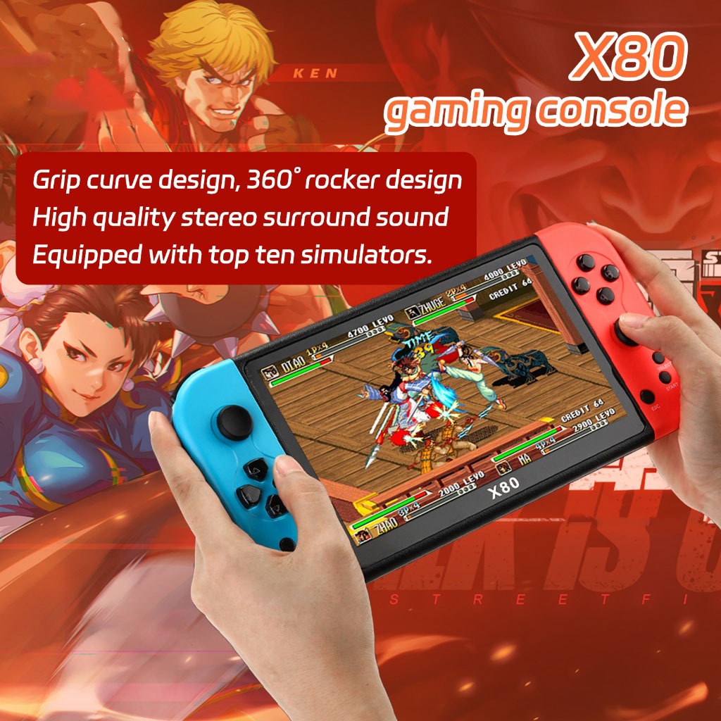 New 7-inch X70/X80 handheld game console arcade PS1 emulator large ...