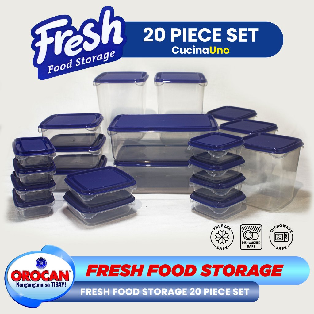 OROCAN Cucina Uno FRESH FOOD STORAGE 20 PIECE SET | Shopee Philippines
