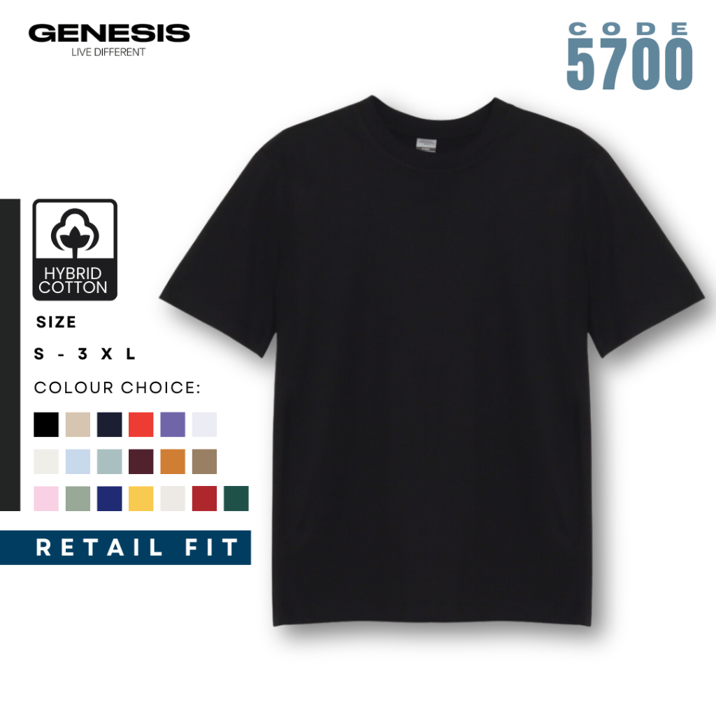 Genesis Clothing Co- (BLACK) #5700 Unisex Soft Hybrid Cotton Tee ...