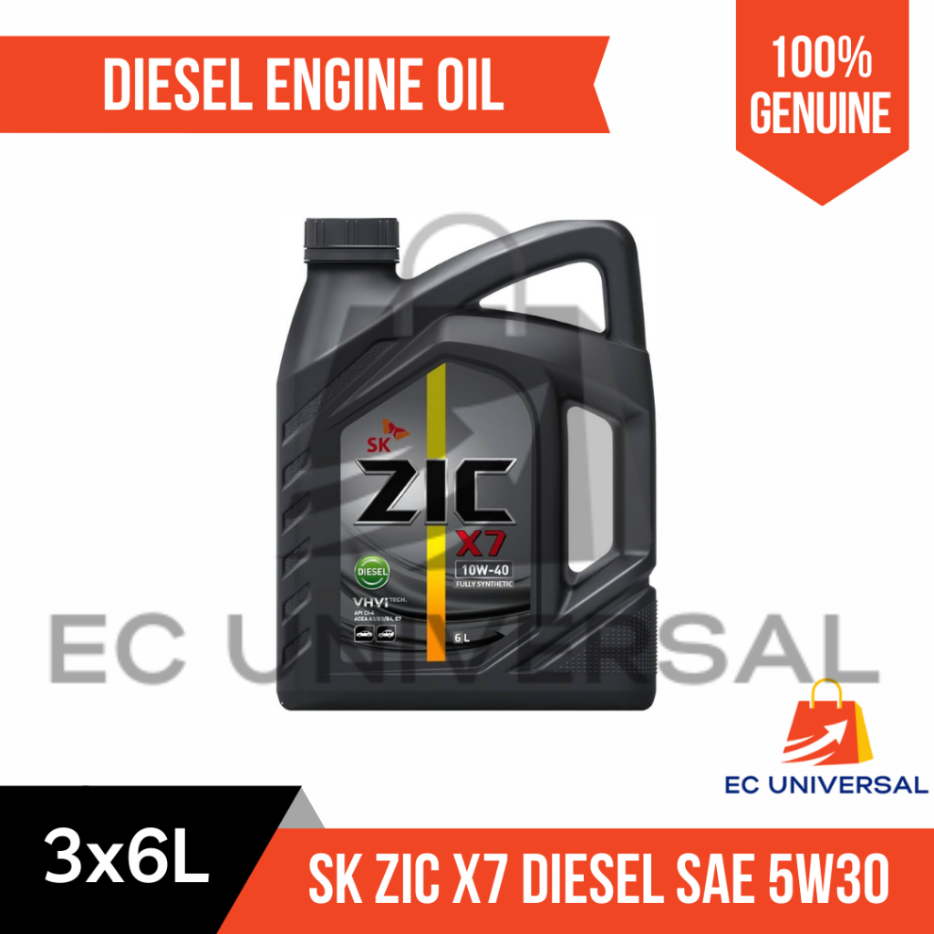 SK ZIC X7 SAE 5W30 DIESEL ENGINE OIL (3x6L) Liters Box | EC Universal ...