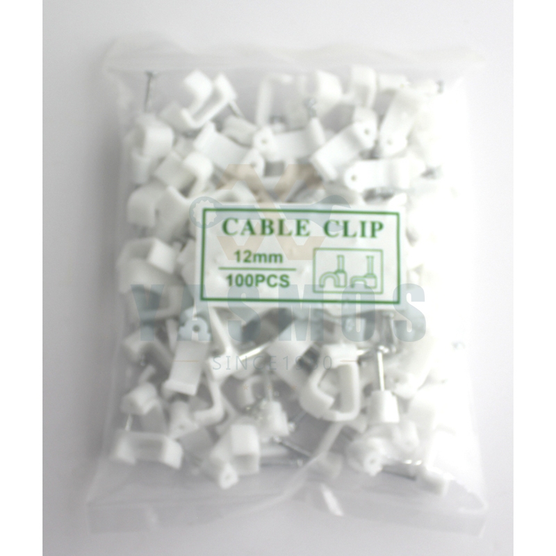 100PCS PVC Cable Clip Round And Flat 5mm-14mm Telephone Wires Nail ...