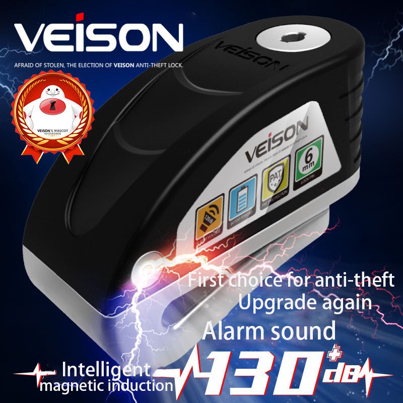 Heavy Duty Motorcycle Alarm System Rotor Disc Lock Security Safety ...