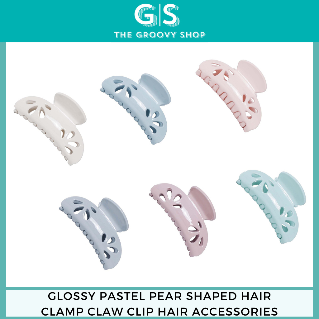 Joy Fashion Glossy Pastel Pear Shaped Hair Clamp Claw Clip Hair ...