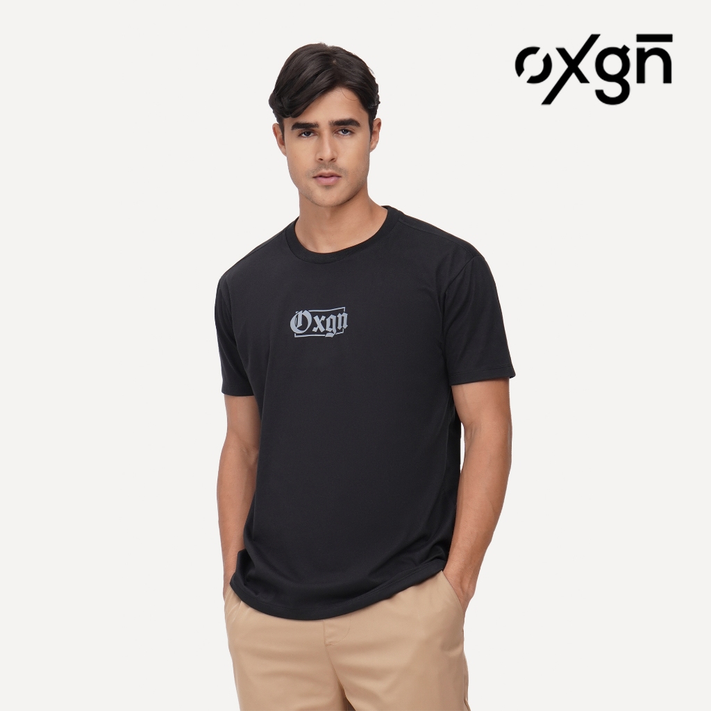 OXGN Logo Graphic Print T-Shirt For Men (Black) | Shopee Philippines
