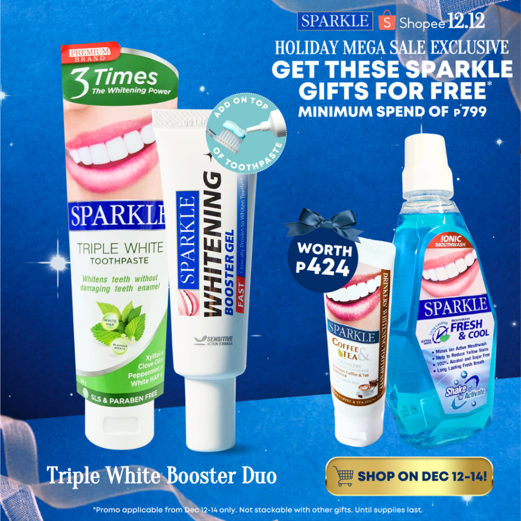 SPARKLE Triple White Booster Duo (Booster Gel and Toothpaste) | Shopee ...