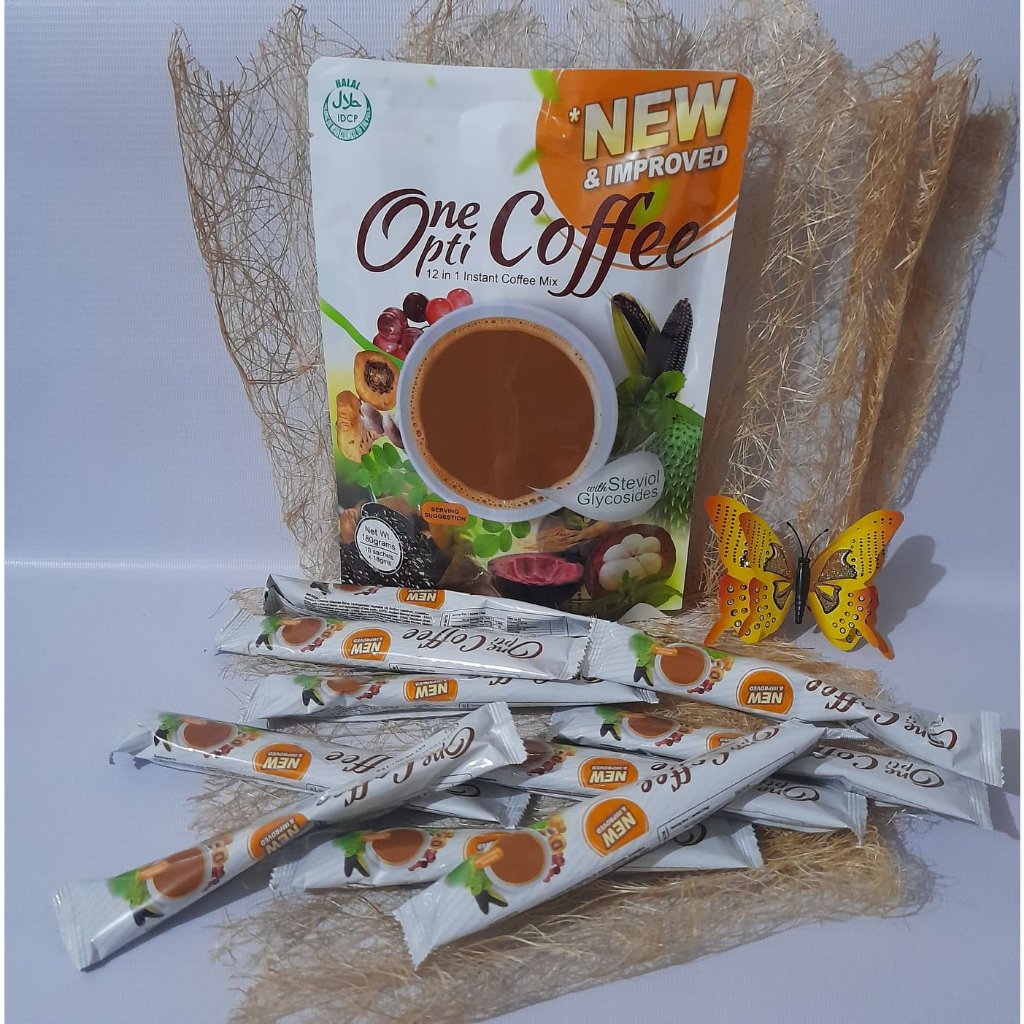 100% ORIGINAL ONE OPTI COFFEE 12 IN 1 HERBAL COFFEE | Shopee Philippines