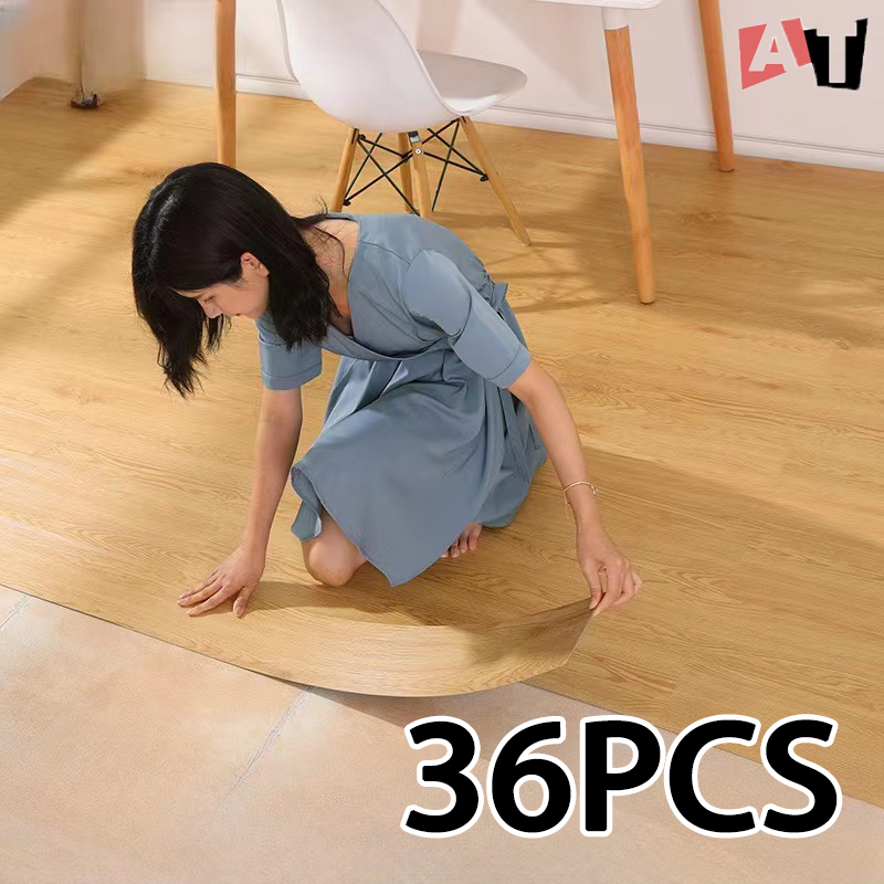 36PCS Vinyl Floor Sticker 91*15CM Waterproof Self Adhesive Wood Grain ...