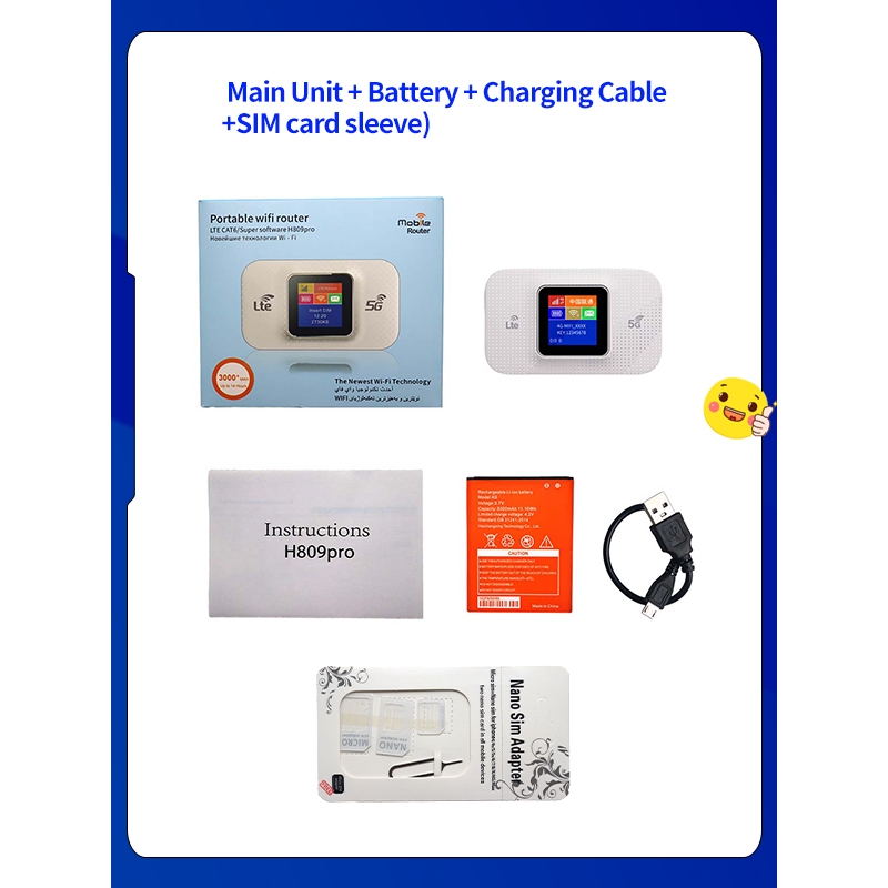 H809PRO MIFI ROUTER MOBILE WiFi6 HOTSPOT PORTABLE MODEM SPEED 150 mbps ...
