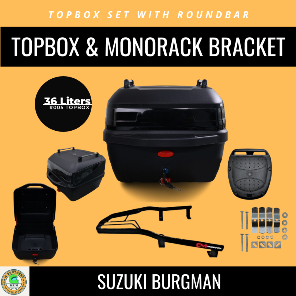 Set Suzuki Burgman Monorack Bracket With Top Box set - 30L, 32L, 36L & 45L Variation | Shopee ...