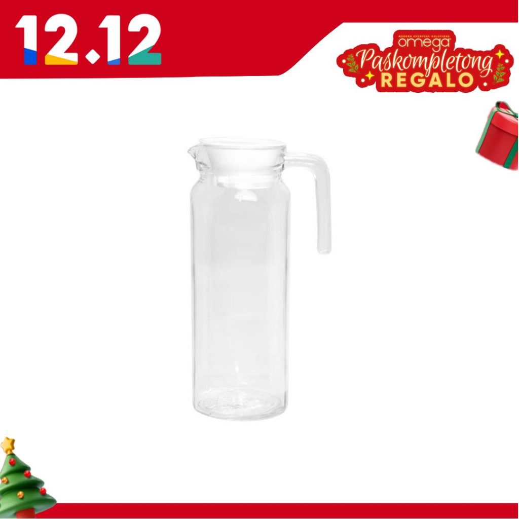 Omega Meredith Square Clear Glass Pitcher 1L | Shopee Philippines