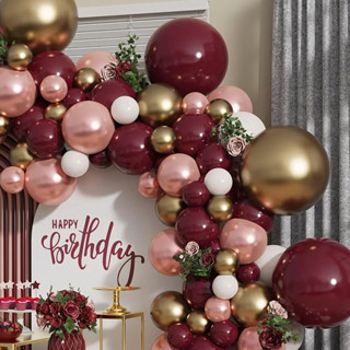 Vintage Red Balloon Set Arch Latex Balloons Garland Chain Birthday ...