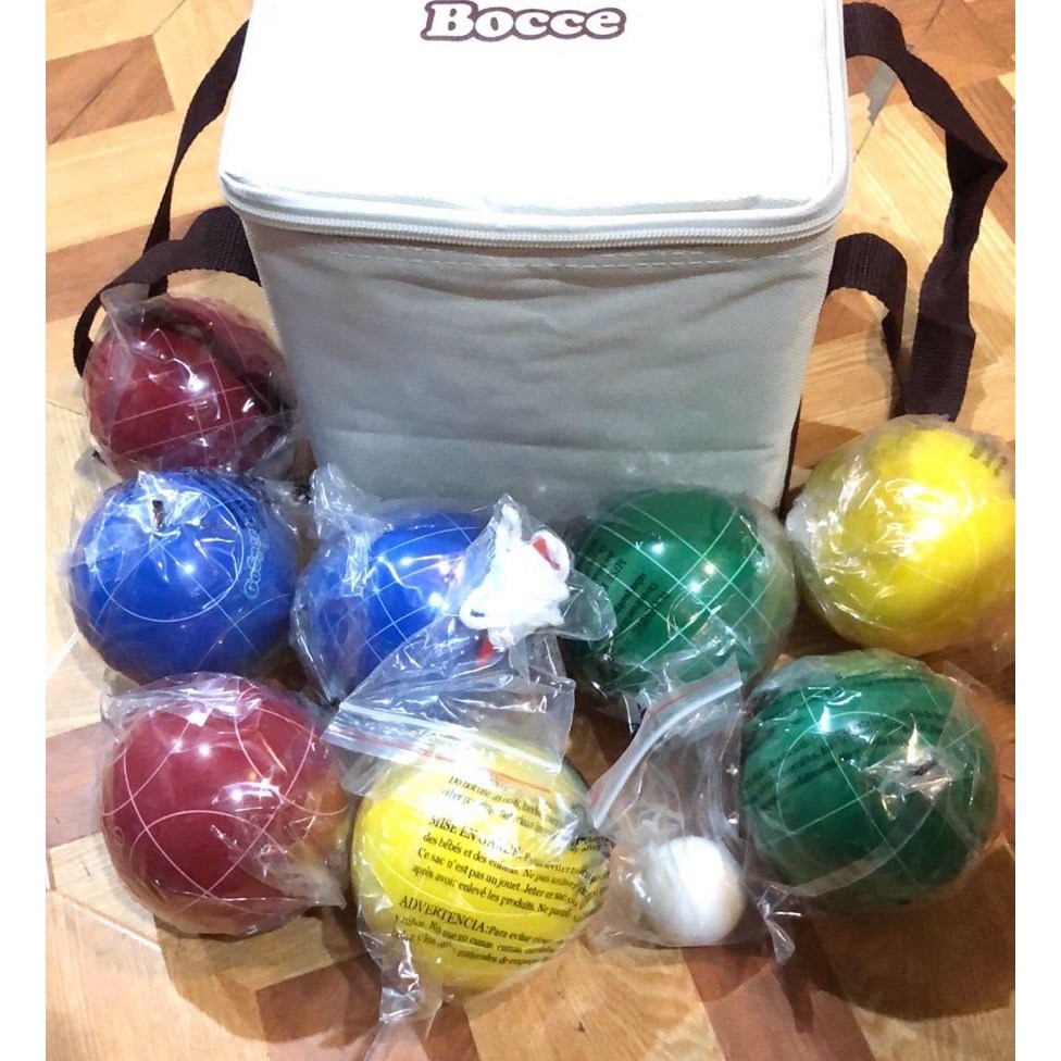 Bocce Ball Set Resin with 8 Balls, Pallino, Measuring Rope, and Carry ...