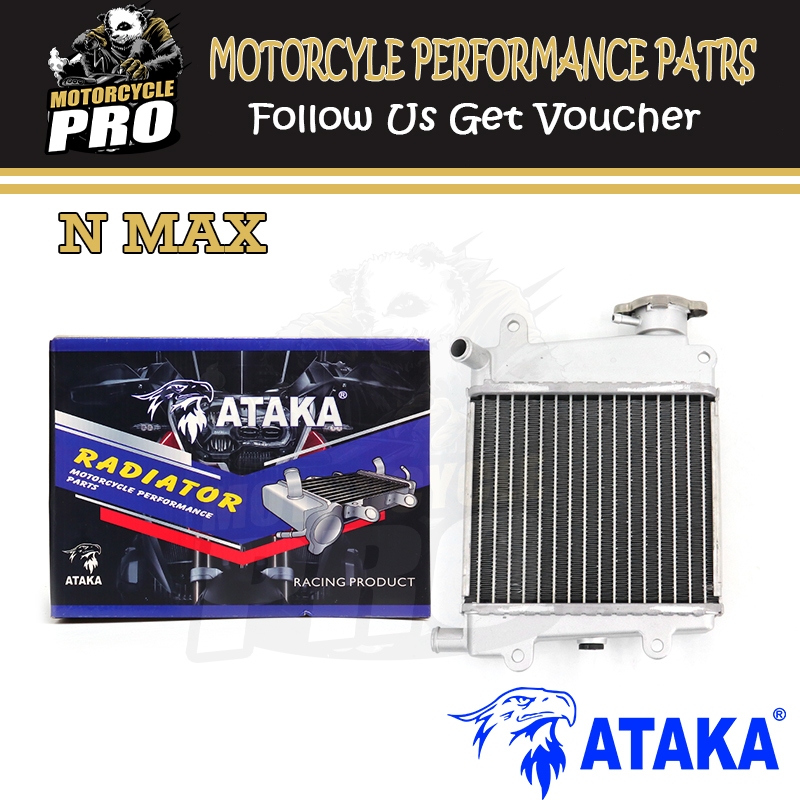 ATAKA Radiator For NMAX V1 AEROX V1 Motorcycle Cooling Water Tank Assy ...