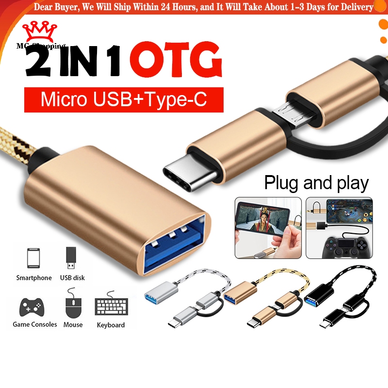 2 in 1 USB 3.0 OTG Adapter Micro USB+Type-C Connector USB Interface ...