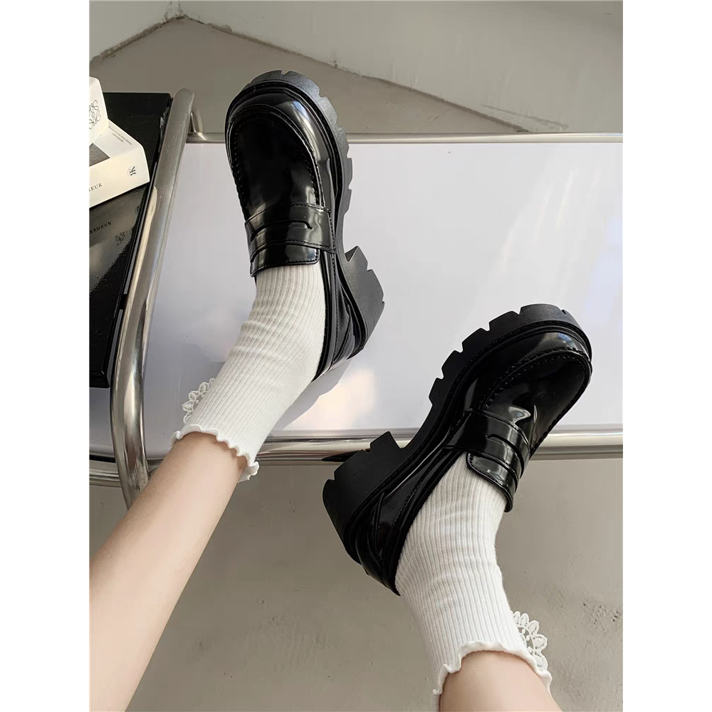 「KAEVE」Mary Jane School Loafers Shoes for Women Retro High-heeled Shoes ...