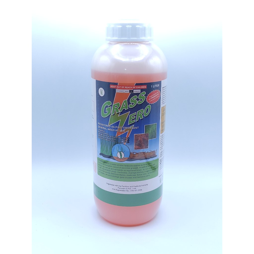 GRASS ZERO (POST-EMERGENT GENERAL WEED KILLER) GLYPHOSATE (1 LIITER/1 ...
