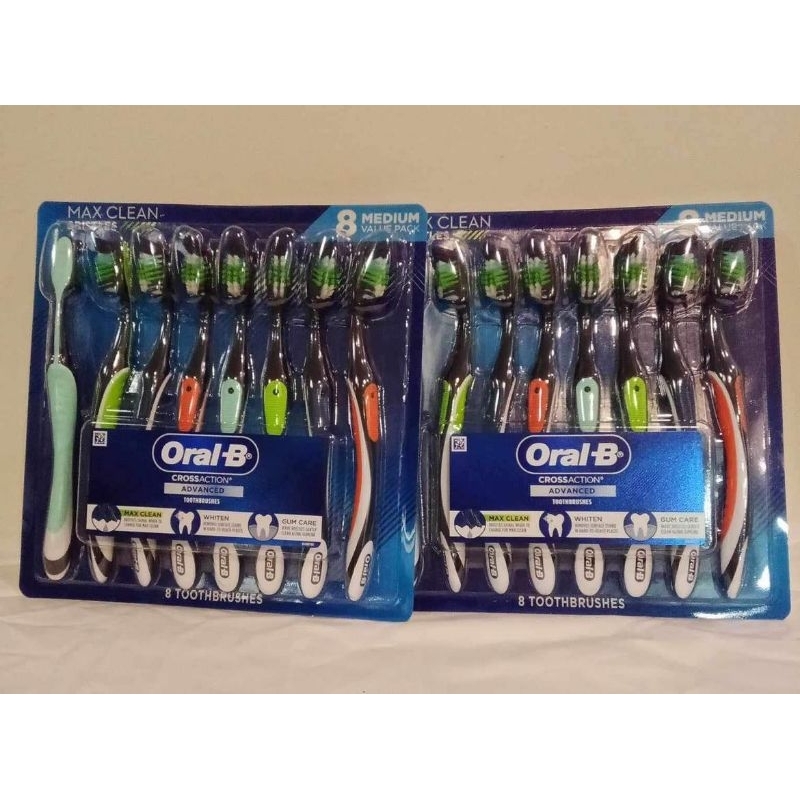 ORAL-B CROSS ACTION ADVANCE TOOTHBRUSHES(8 PIECES) | Shopee Philippines