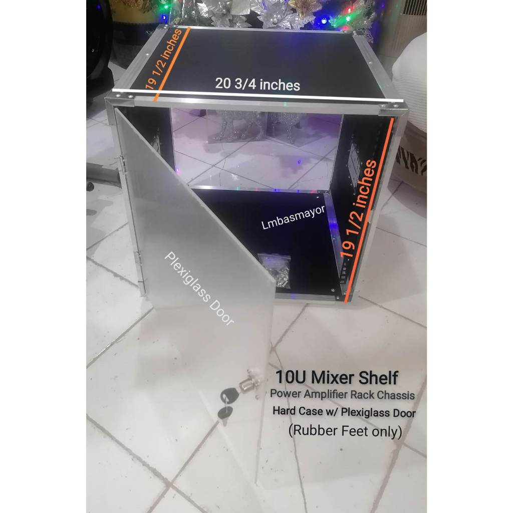 10U Mixer Shelf Power Amplifier Rack Chassis Hard Case with Plexiglass ...