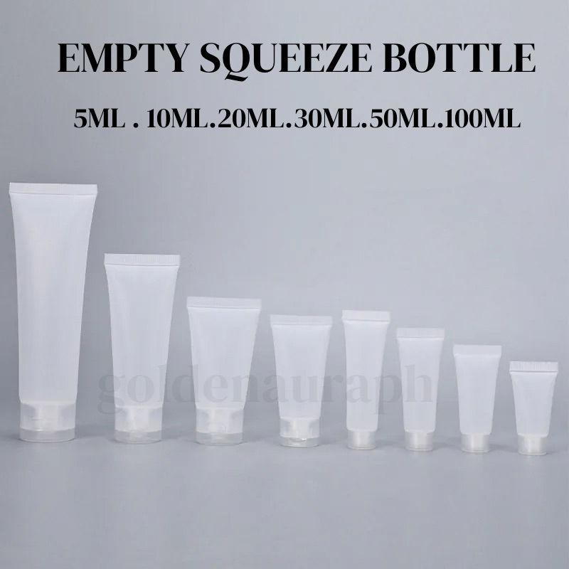 EMPTY SQUEEZE BOTTLE MATTE TRANSPARENT PLASTIC SOFT TUBE CONTAINER ...