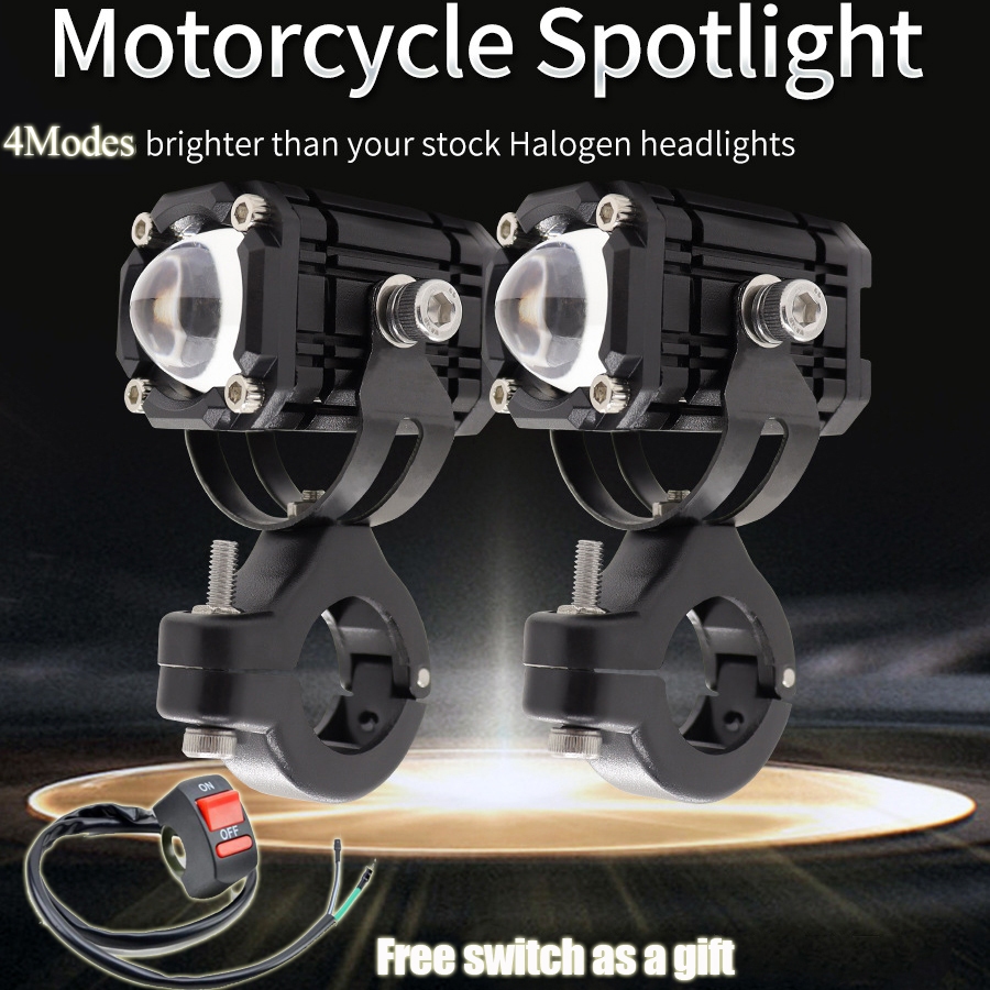 Mini Driving Light Mocycle Driving Spot Light 4 Modes Light Waterproof ...