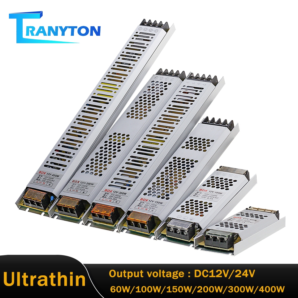 Ultra Thin Power Supply DC12V 24V 60W 100W 200W 400W Lighting Transformers Led Driver For Led ...
