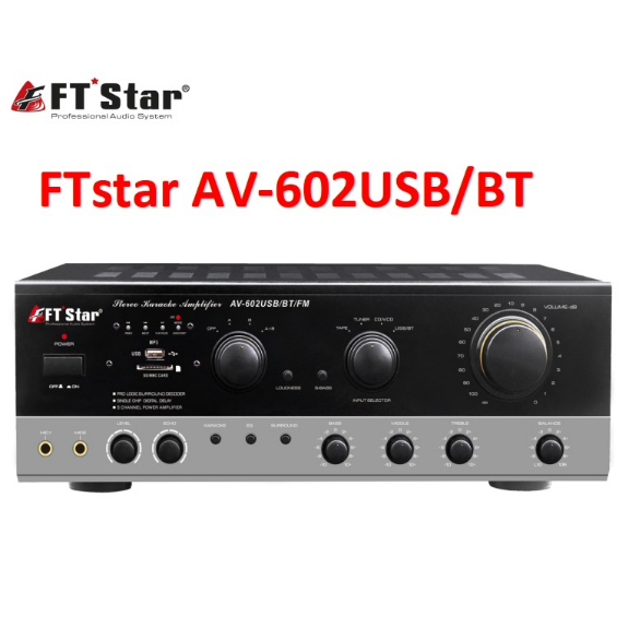 FT-Star 4-Channel Karaoke Amplifier With USB, Bluetooth,FM AV-602USB/BT ...