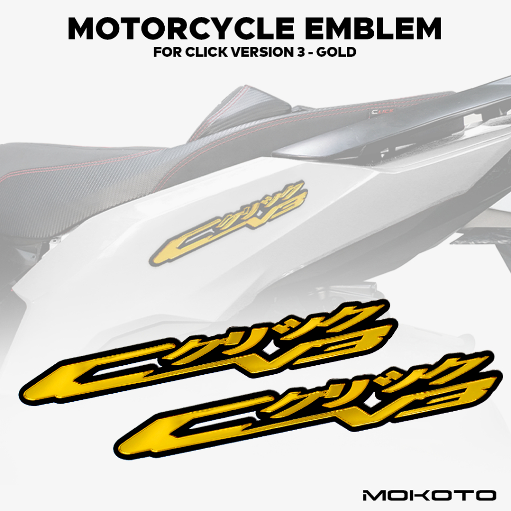 CLICK V3 EMBOSSED EMBLEM JAPANESE STYLE DESIGN 3D STICKER LOGO LEFT AND ...