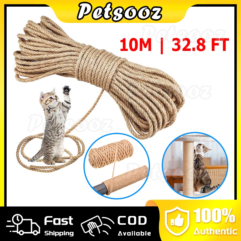 32.8FT DIY Cat scratcher rope Natural sisal rope Jute hemp rope for cat ...