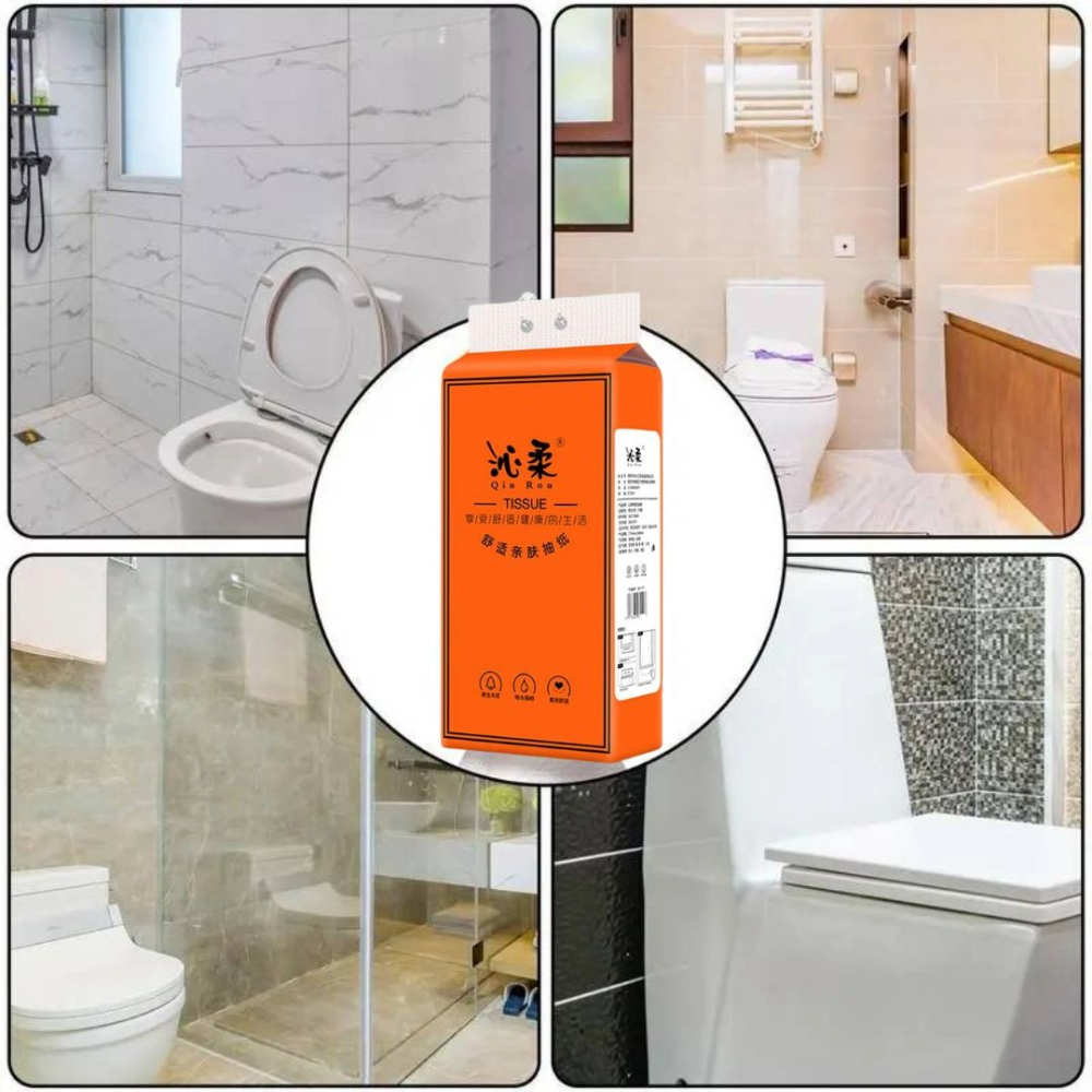 1280 Sheets Tissue Wall Mounted Tissue Orange Pack Large Size Paper ...