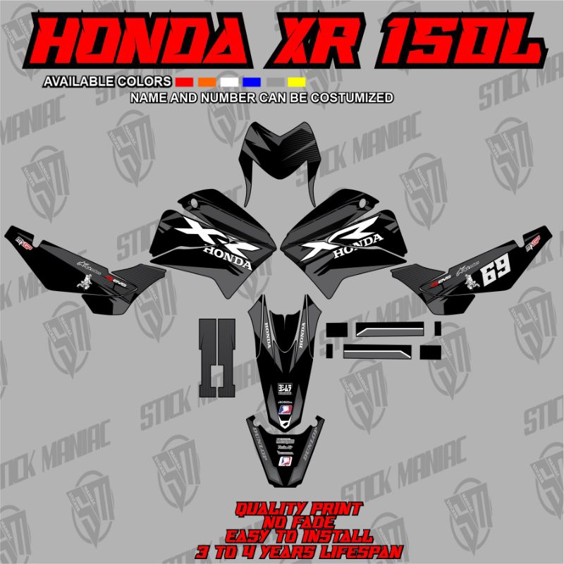 Honda XR 150L decals sticker, laminated | Shopee Philippines