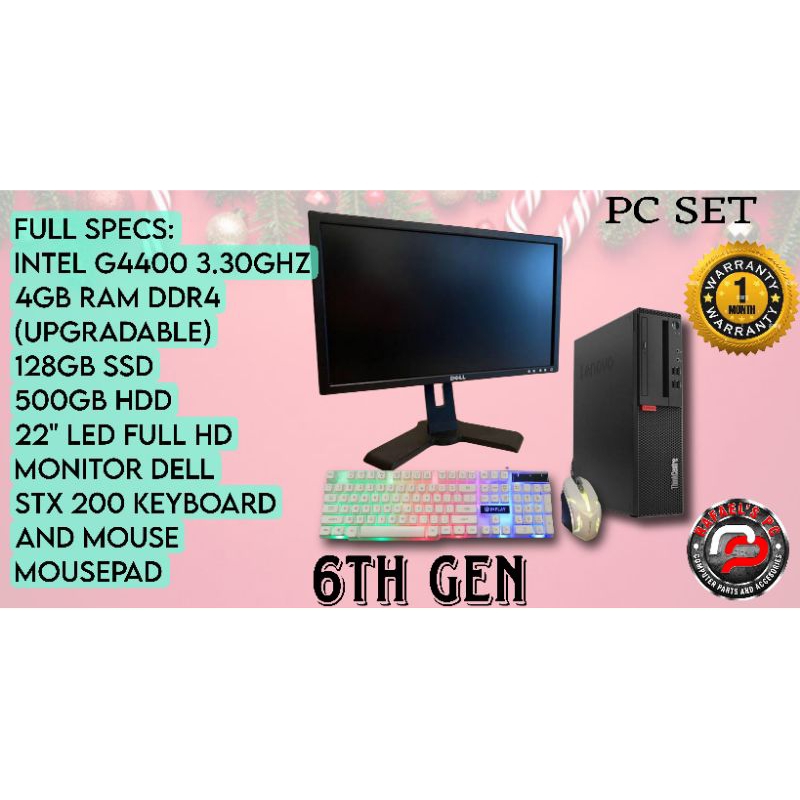 PC SET LENOVO GSERIES DDR4 WITH 22" LED WIDE MONITOR | Shopee Philippines