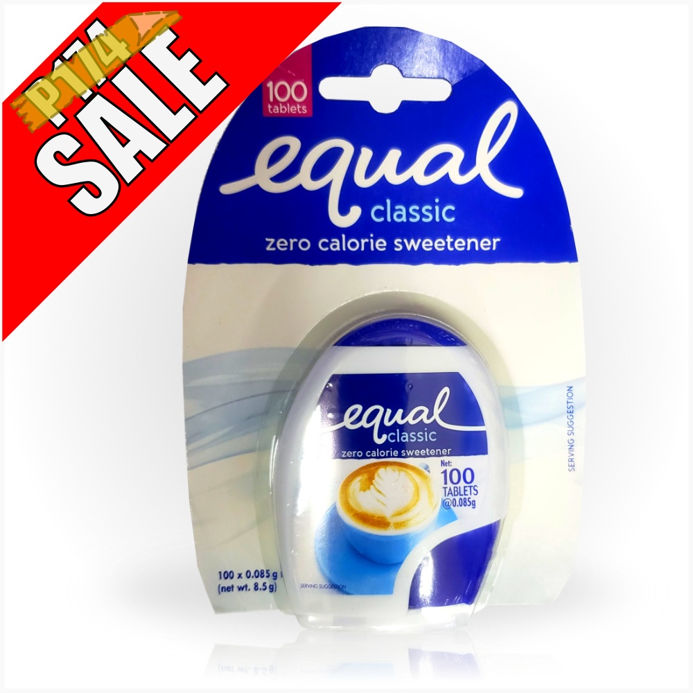 Equal Classic Zero Calorie Sweetener Sugar Free 100 Diet Tablets ...