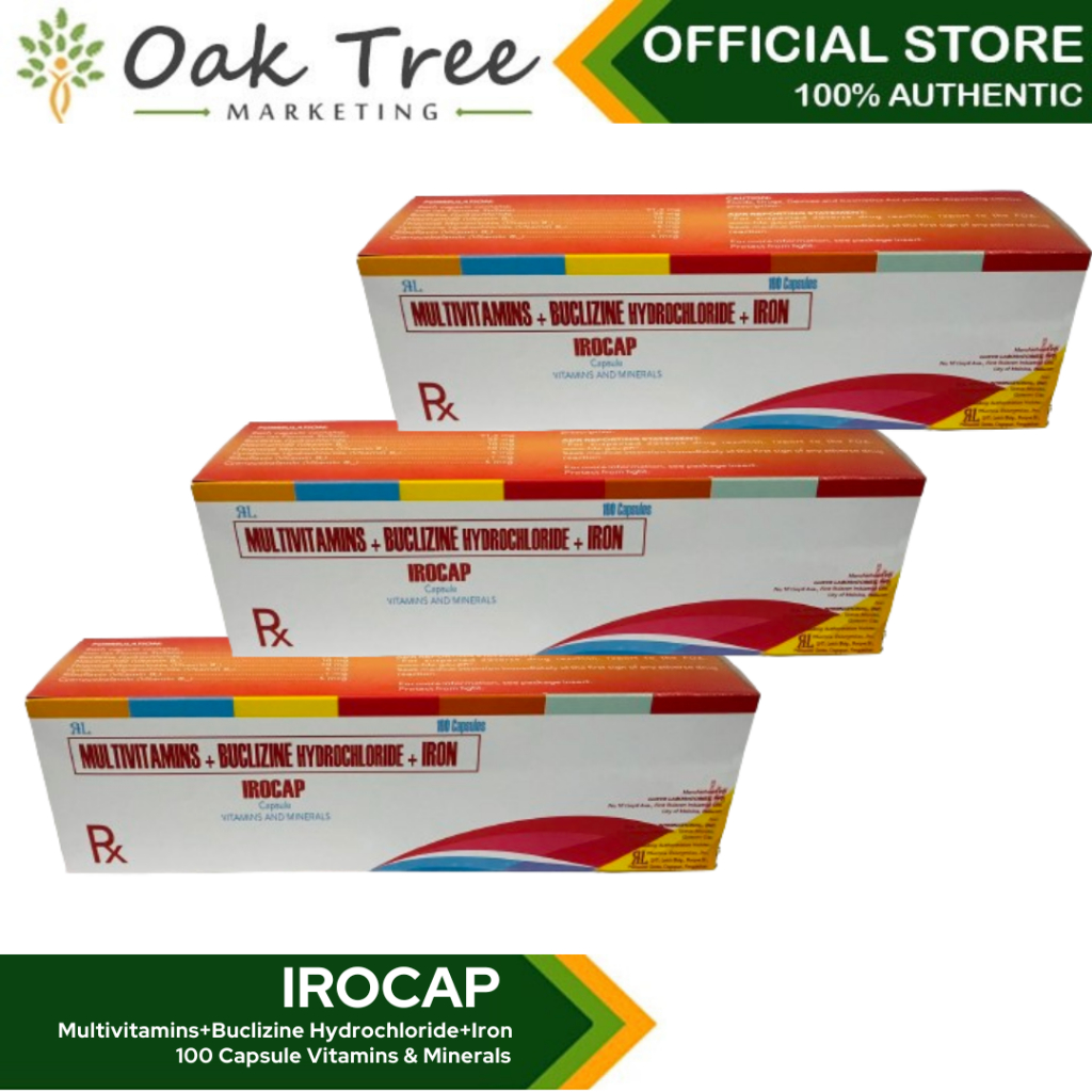 (IRO-CAP) 100 Cap Multivitamins + Buclizine + Iron | Shopee Philippines