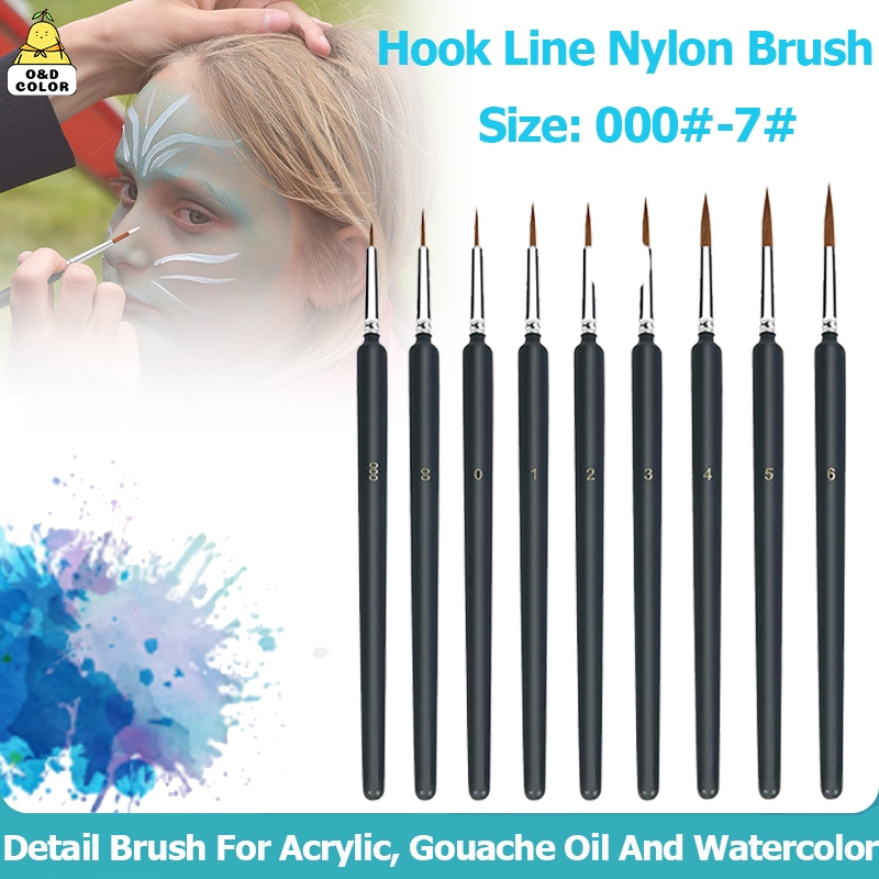 Hook Line Round Nylon Brush Painting Drawing Liner Detail Brush For ...
