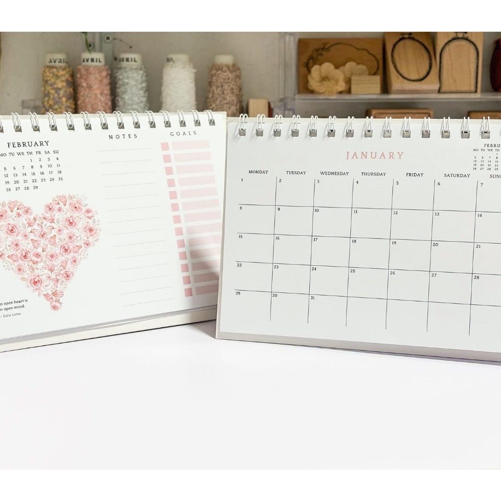2025 Minimalist Floral Desk Calendar in A5, Office Planner, Back to ...