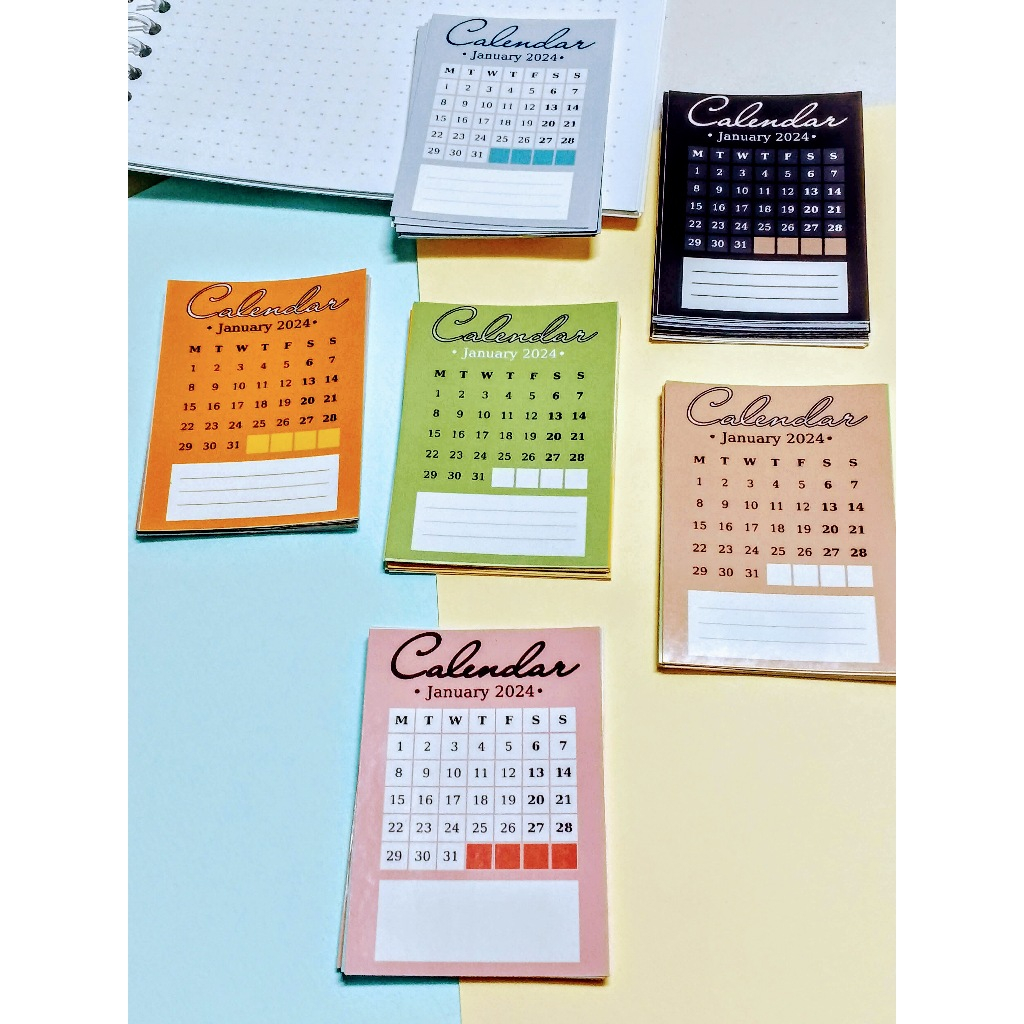 2024 Monthly Calendar sticker for bujo, planner, journal, bullet ...