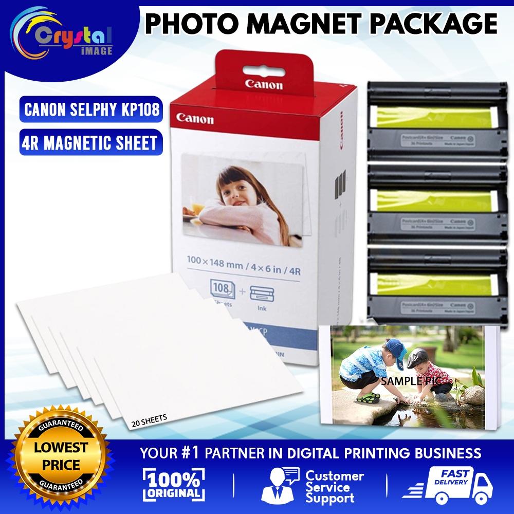 KP108 Canon Selphy Ink and Paper Set 100 x 148mm (4" x 6") Compact ...