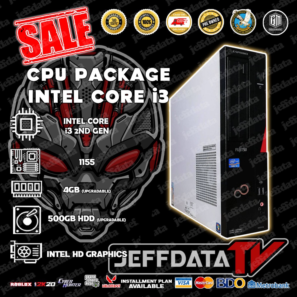 CPU Desktop Intel i3 2nd gen 4gb ddr3 500gb HDD Intel HD Graphics ...