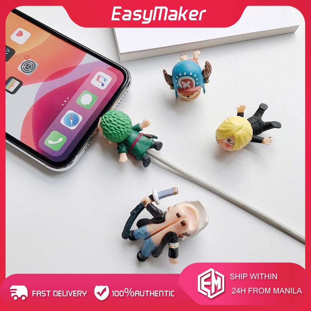 ONE PIECE Anime Cable Protector Silicone Anti-Break Mobile Phone Bite ...