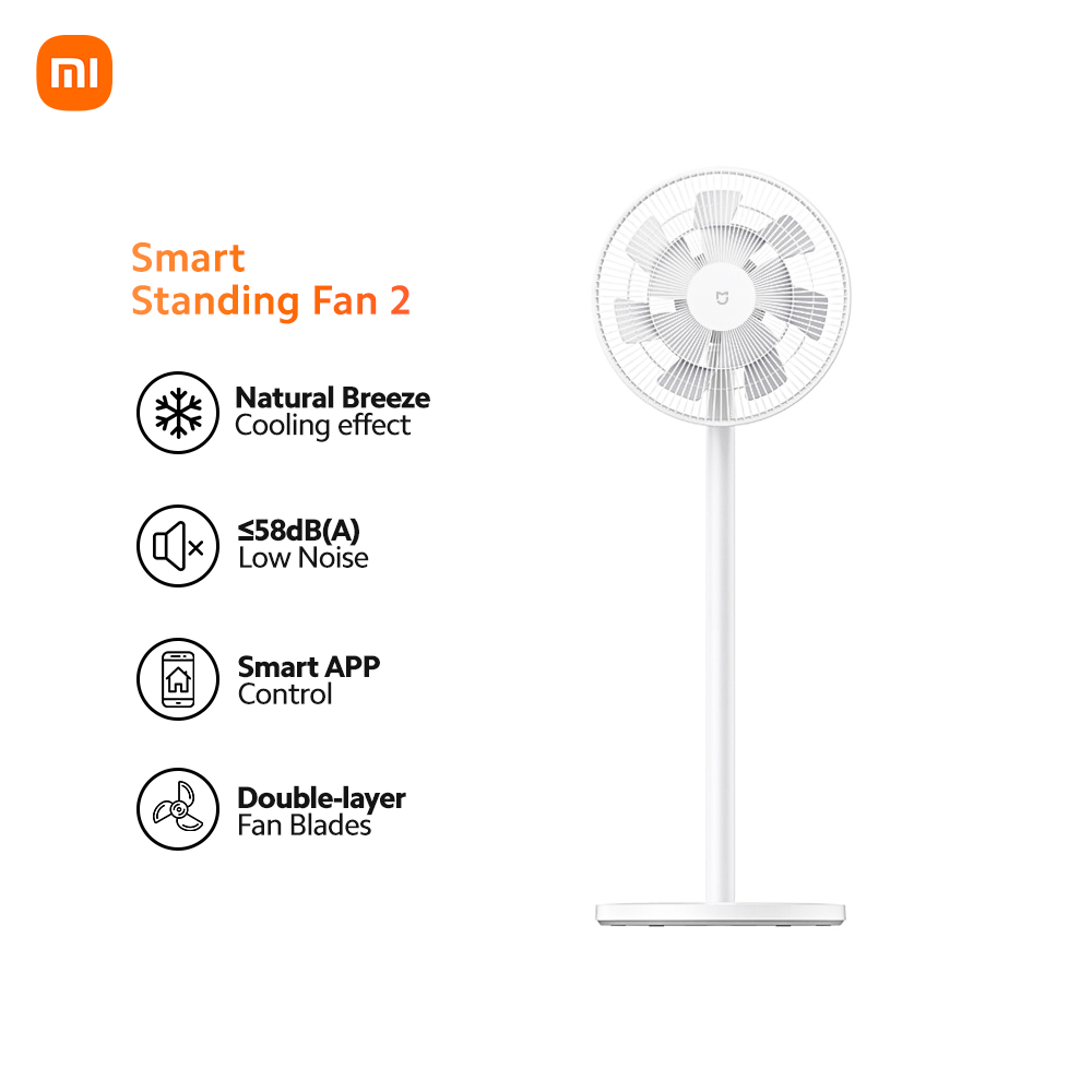 Xiaomi Smart Standing Fan 2 Natural Breeze-Simulating Dual Blades DC ...