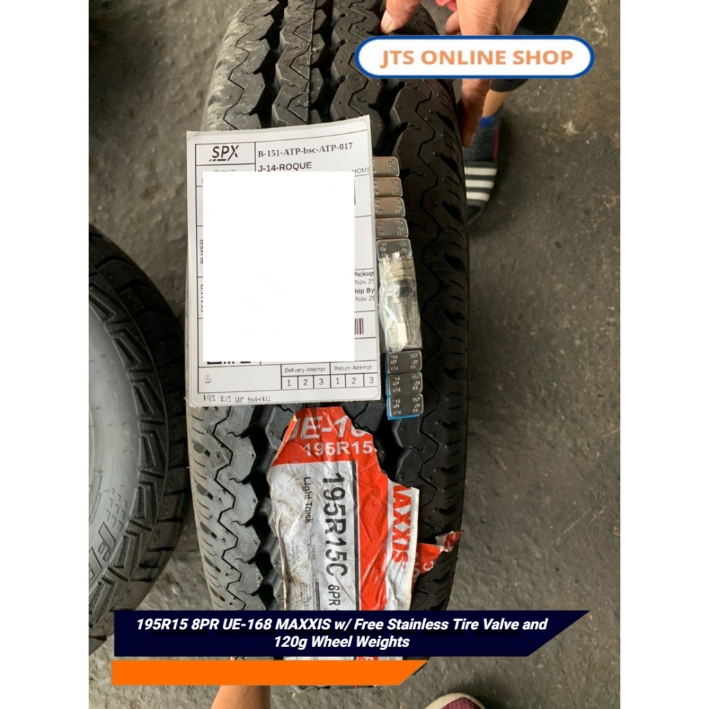 195R15 8PR UE-168 MAXXIS w/ Free Stainless Tire Valve and 120g Wheel ...
